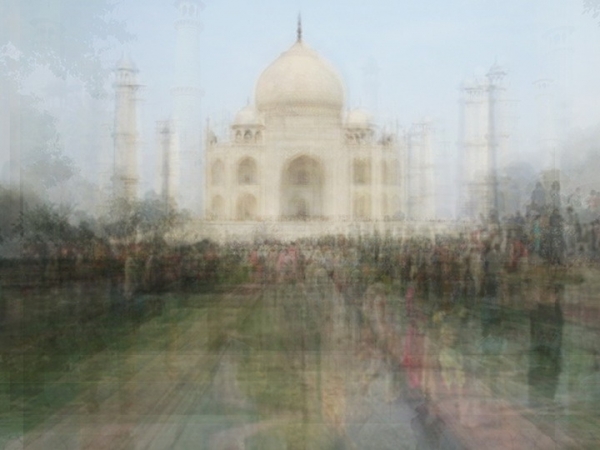 Art project: layered photos of famous landmarks